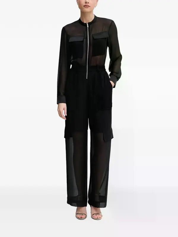 Sisley Sheer-panel Cargo Jumpsuit