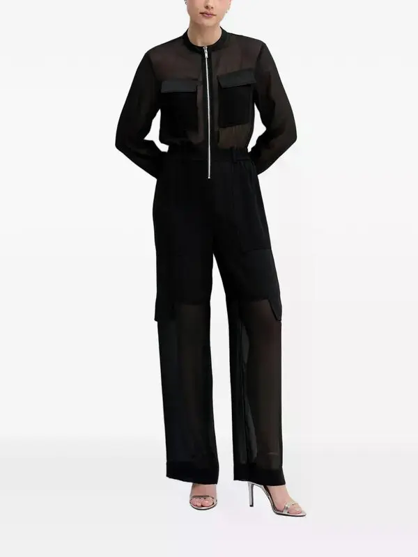 Sisley Sheer-panel Cargo Jumpsuit