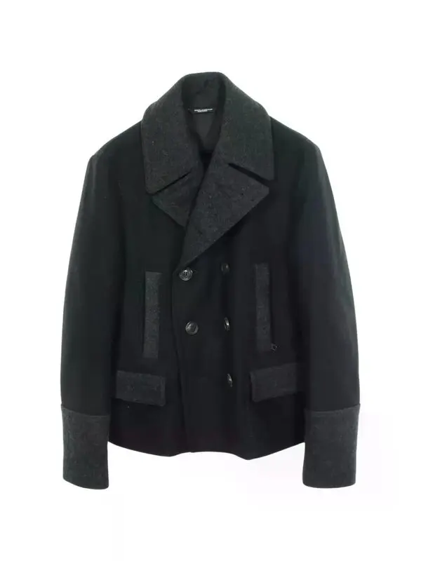 Dolce & Gabbana Color-block Pea Coat - Black