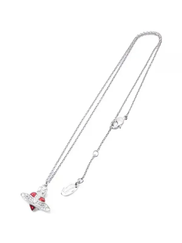 VIVIENNE WESTWOOD Diamante Heart Orb Necklace - Silver