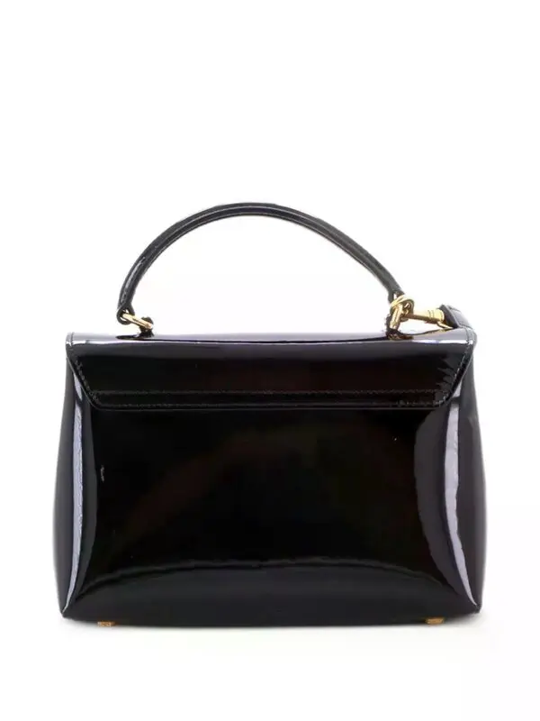 Celine Nino Patent Teen Satchel Top Handle Bag - Black