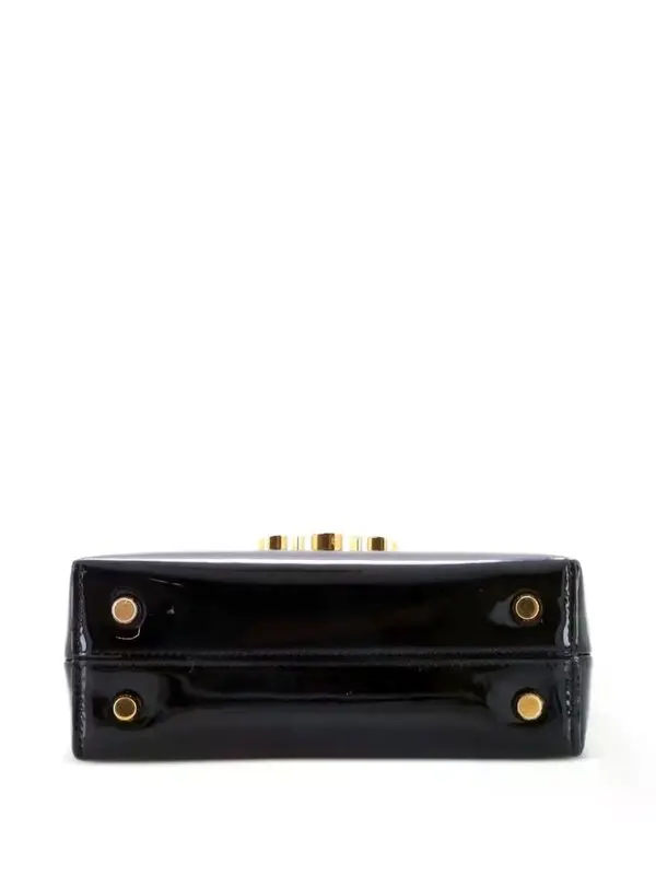 Celine Nino Patent Teen Satchel Top Handle Bag - Black