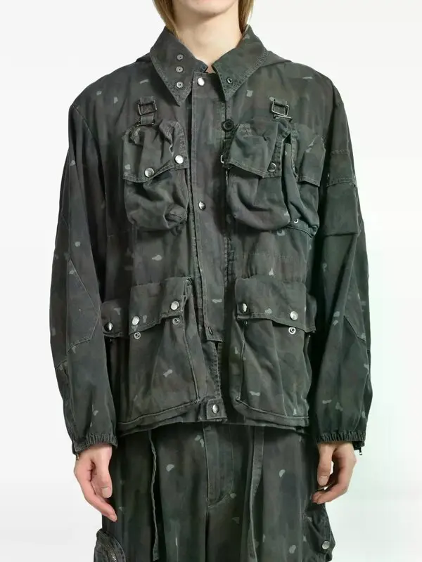 DAIRIKU Camouflage-print Hooded Utility Jacket