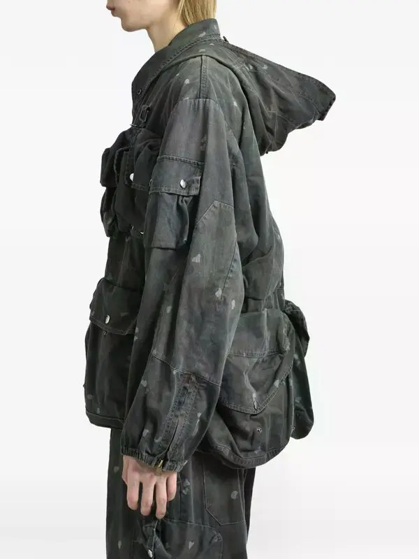 DAIRIKU Camouflage-print Hooded Utility Jacket