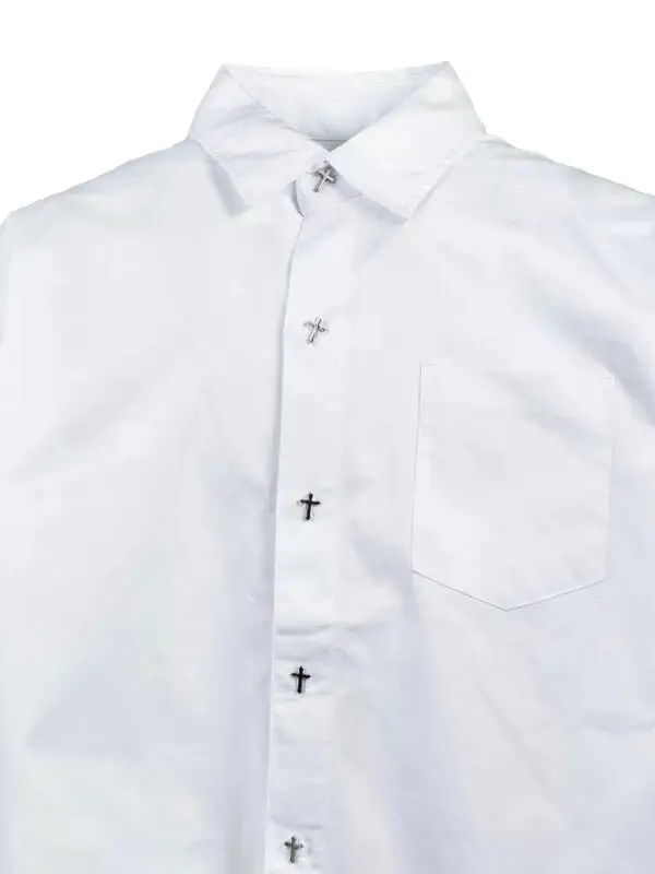 LAST NEST Cross-button Shirt