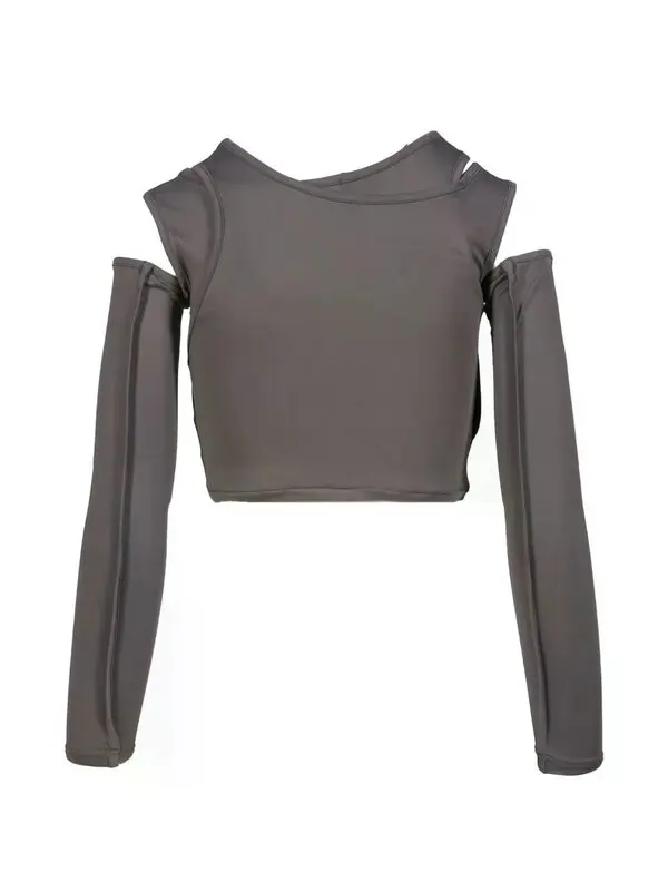 VIVAMUS Layered Cold-shoulder Top