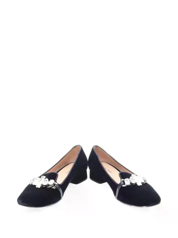 Miu Miu 2010s Bijou Crystal-embellished Ballet Flats - Blue