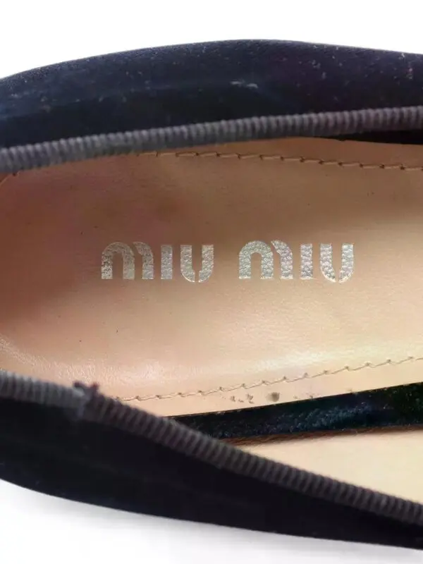 Miu Miu 2010s Bijou Crystal-embellished Ballet Flats - Blue