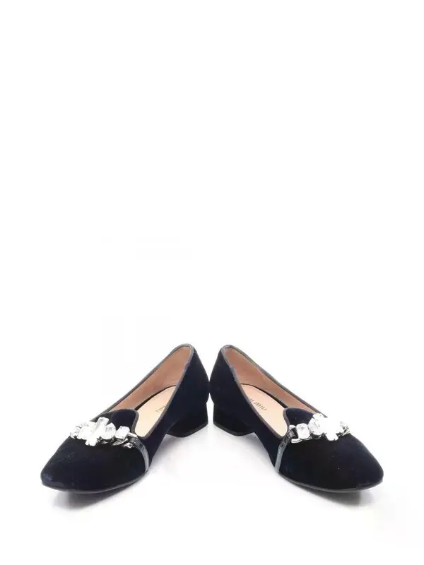 Miu Miu 2010s Bijou Crystal-embellished Ballet Flats - Blue