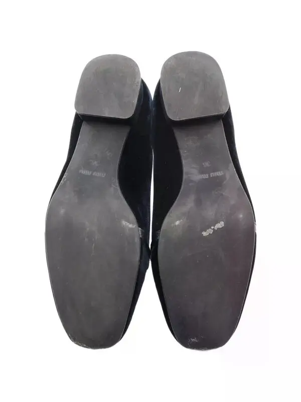 Miu Miu 2010s Bijou Crystal-embellished Ballet Flats - Blue
