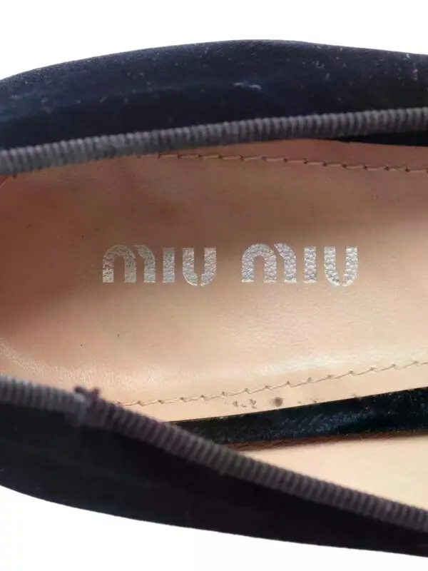 Miu Miu 2010s Bijou Crystal-embellished Ballet Flats - Blue