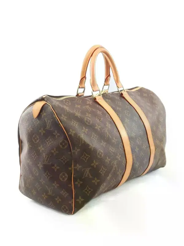 LOUIS VUITTON Monogram Keepall Luggage Bag - Brown