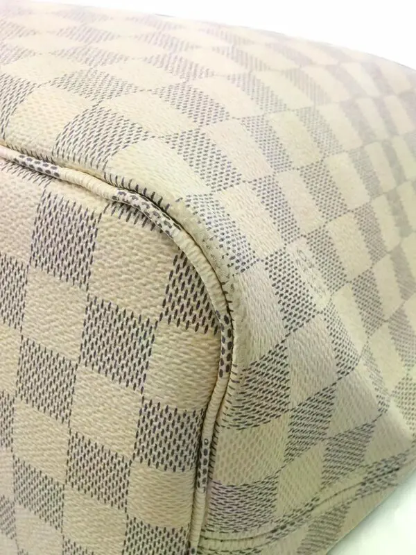 LOUIS VUITTON Mm Neverfull Damier Azur Tote Bag - White