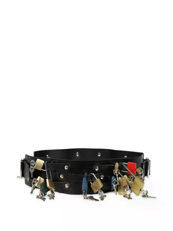 MARKING DISTANCE Pont Des Arts Padlock Leather Belt
