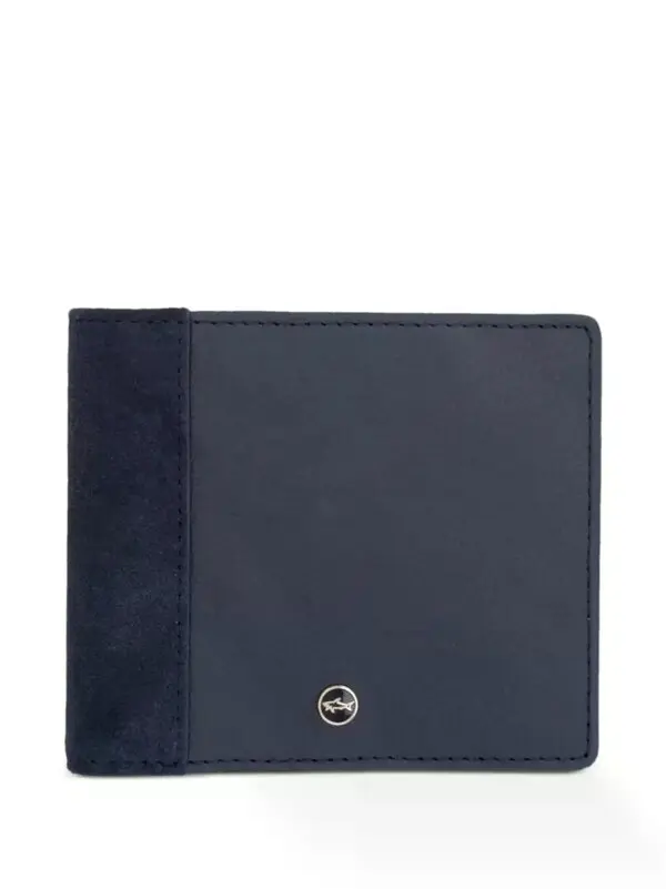 Paul & Shark Suede-panelled Bifold Wallet - Blue
