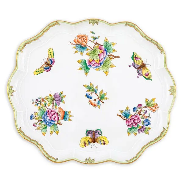 HEREND Queen Victoria Scallop Tray