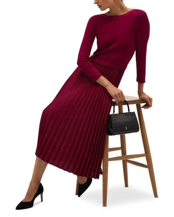 HOBBS LONDON Lucinda Mixed Media Midi Dress