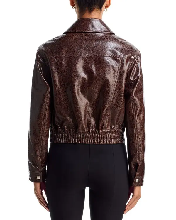 Cinq À Sept Faux Leather Zip Front Jacket