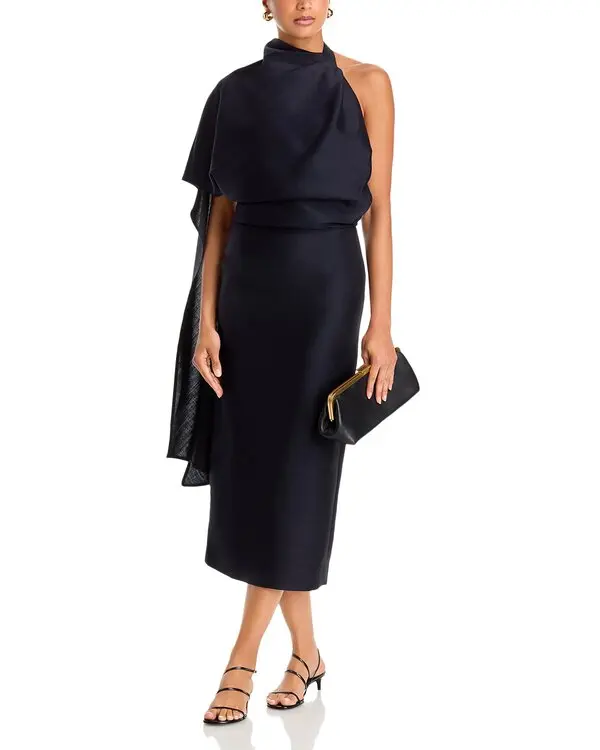 RÓHE One Drape Shoulder Open Back Dress