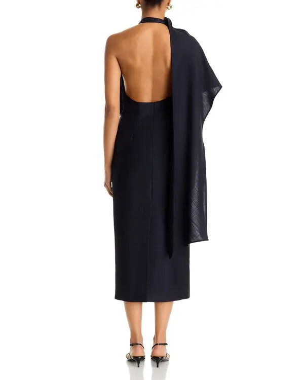 RÓHE One Drape Shoulder Open Back Dress