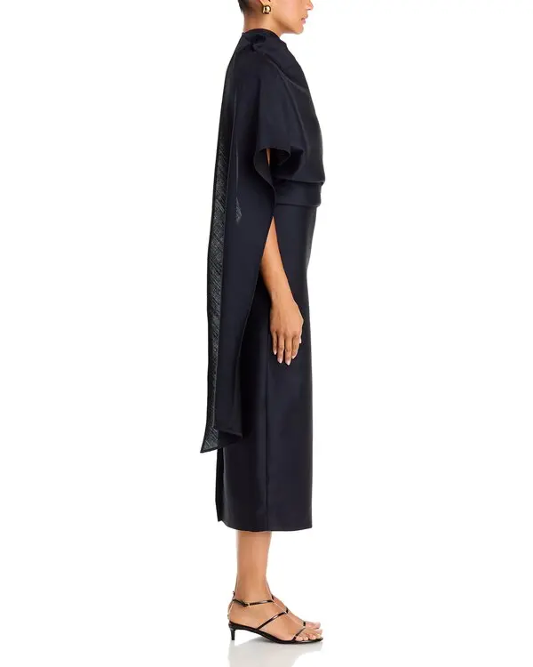 RÓHE One Drape Shoulder Open Back Dress
