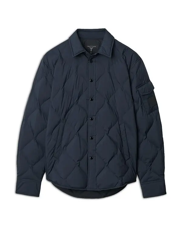 Rag & Bone Dane Quilted Shirt Jacket - Navy