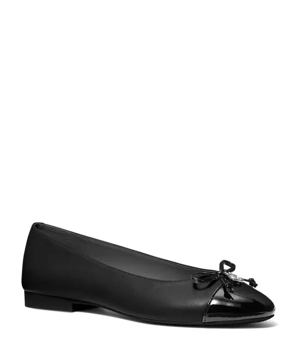 Michael Kors Piper Leather Flex Ballet Flats - Black