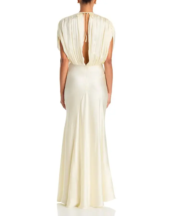 Tove Coco Gathered Long Silk Dress