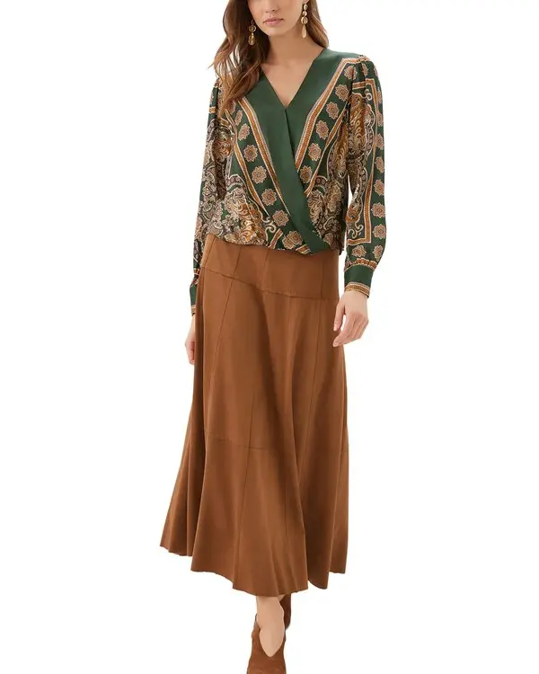 Karen Kane Long Sleeve Drape Front Top