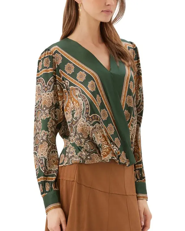 Karen Kane Long Sleeve Drape Front Top