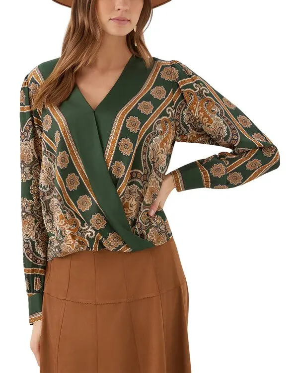 Karen Kane Long Sleeve Drape Front Top