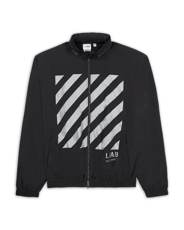 Off-White Reflective Diagonal Graphic Logo Windbreaker Jacket