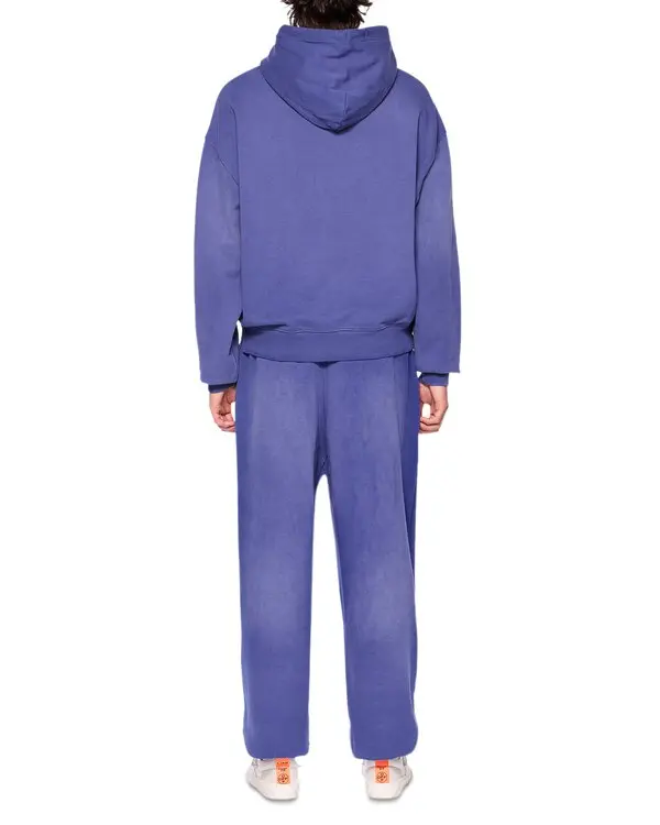 Off-White Cotton Diagonal Logo Garment Wash Hoodie