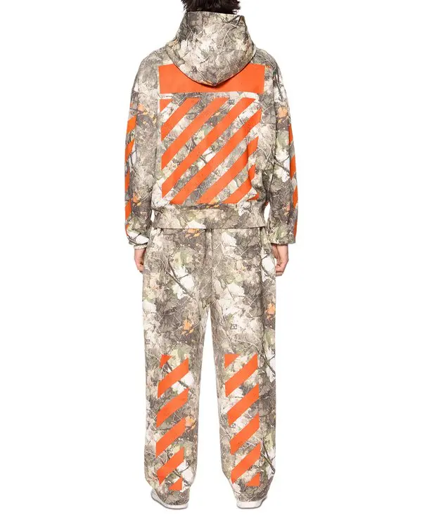 Off-White Cotton Camouflage Diagonal Graphic Logo Hoodie - Camo