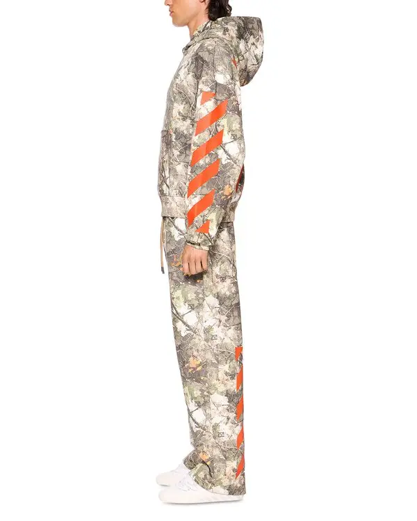 Off-White Cotton Camouflage Diagonal Graphic Logo Hoodie - Camo