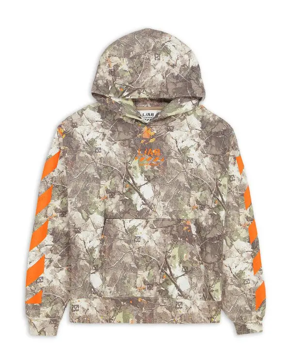 Off-White Cotton Camouflage Diagonal Graphic Logo Hoodie - Camo