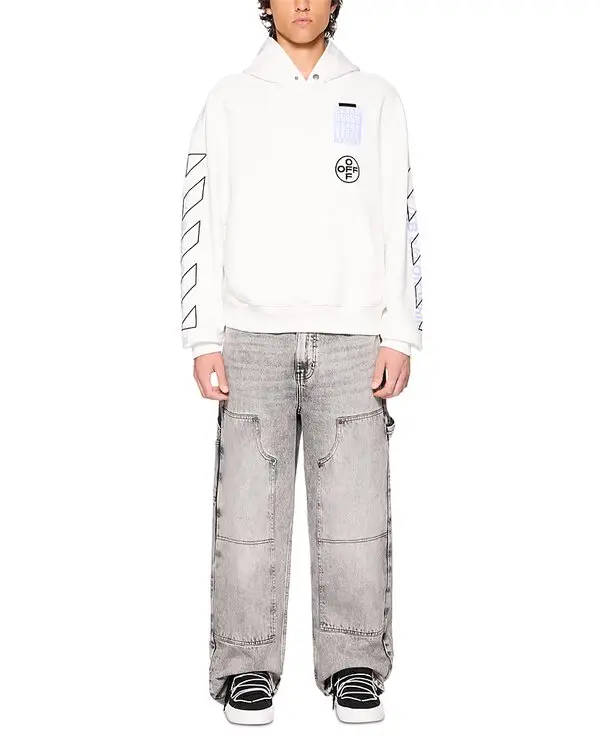 Off-White Cotton Active Logo Graphic Hoodie