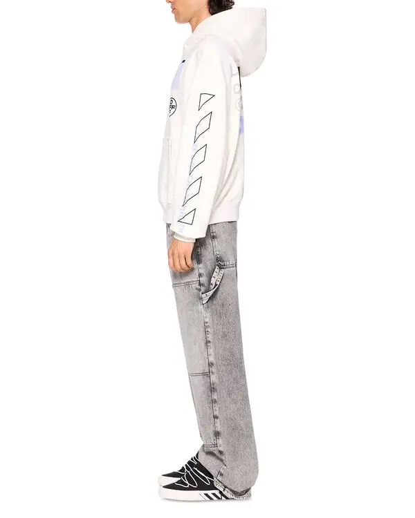 Off-White Cotton Active Logo Graphic Hoodie