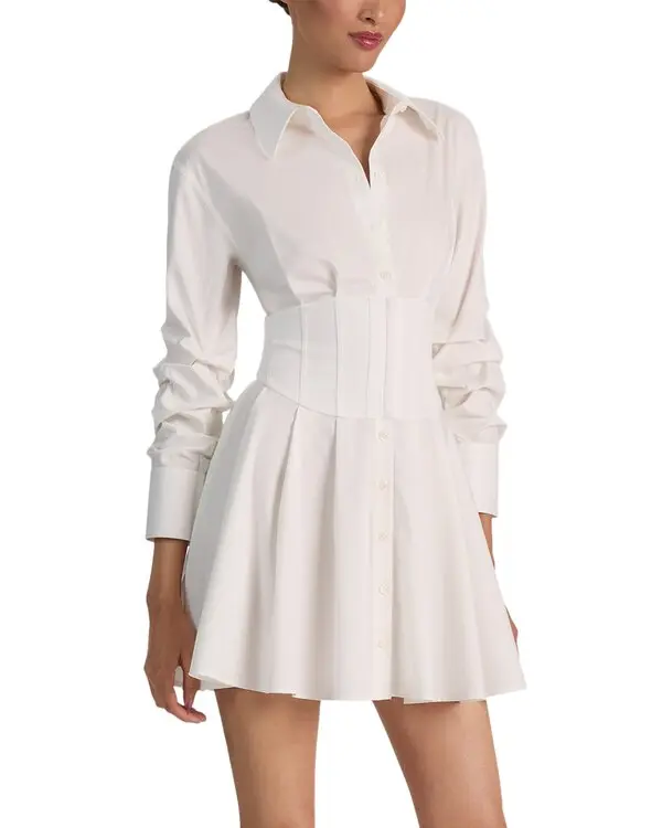 Alice + Olivia Edie Corset Button Down Dress