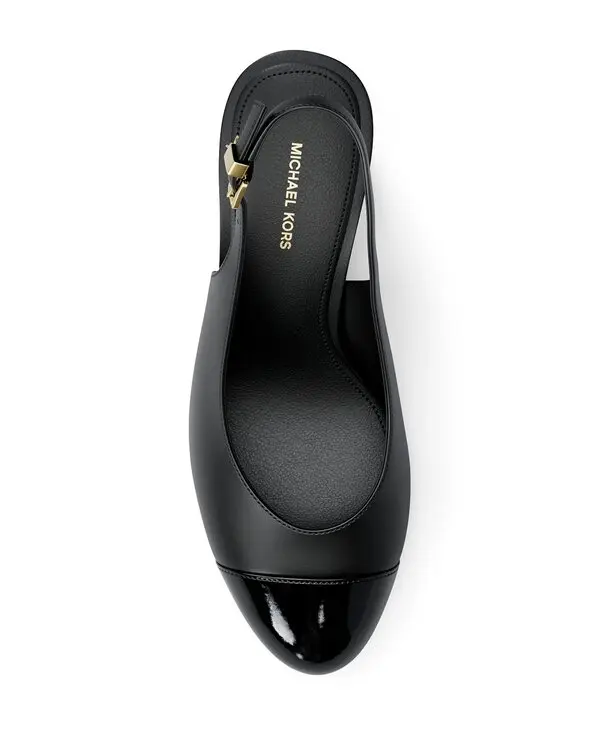 Michael Kors Piper Leather Flex Slingback Pumps - Black