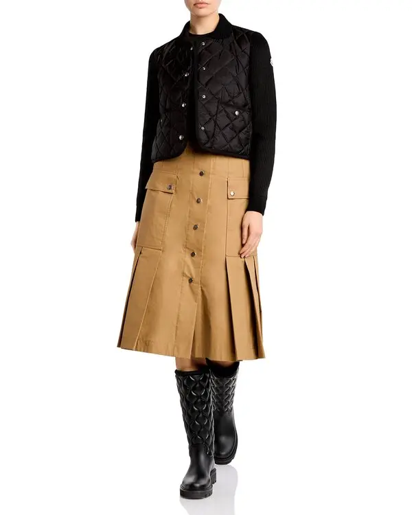 Moncler Diamond Quilted Padded Wool Cardigan