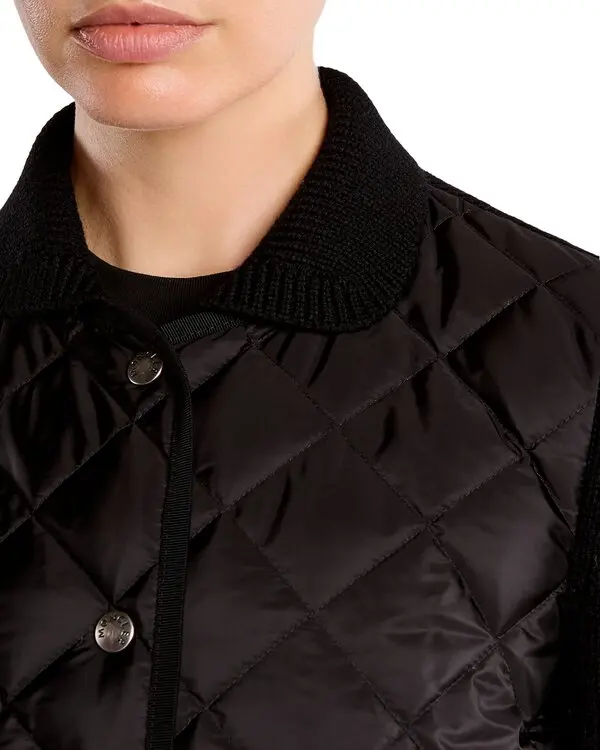 Moncler Diamond Quilted Padded Wool Cardigan