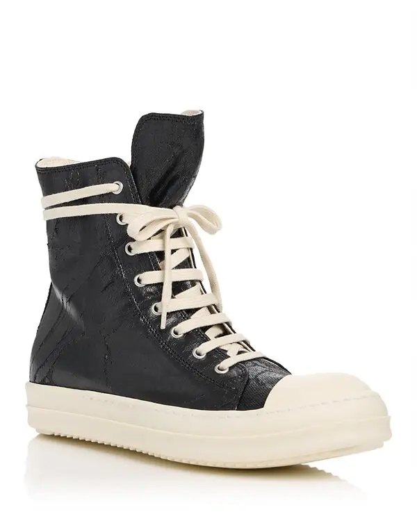 Rick Owens Tower Zip High Top Sneakers - Black