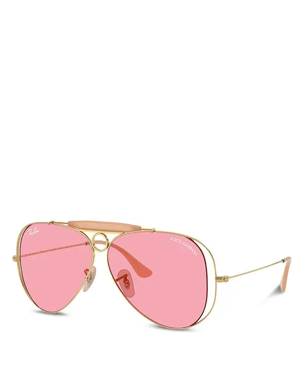 Ray-ban X Dolce & Gabbana Aviator Sunglasses, 58mm - Arista/pink