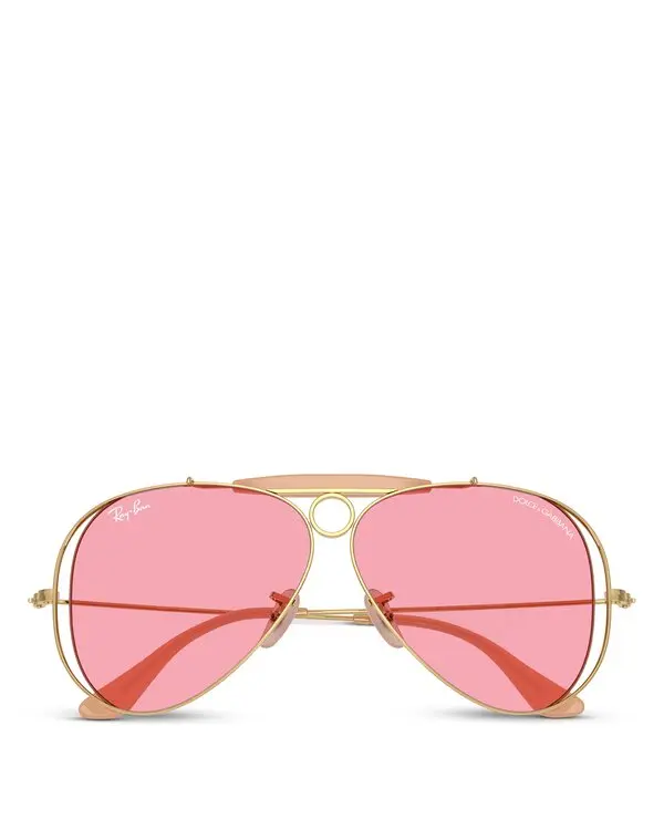 Ray-ban X Dolce & Gabbana Aviator Sunglasses, 58mm - Arista/pink