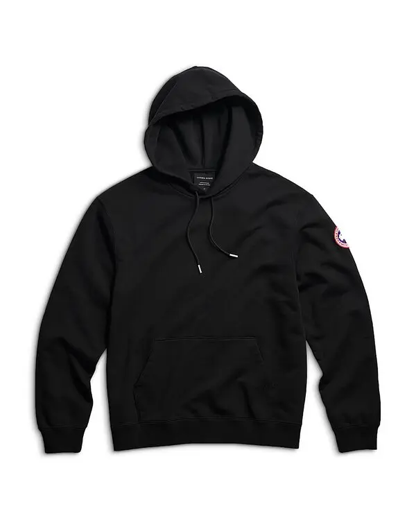 Canada Goose Loon Cotton Logo Patch Drawstring Hoodie - Black