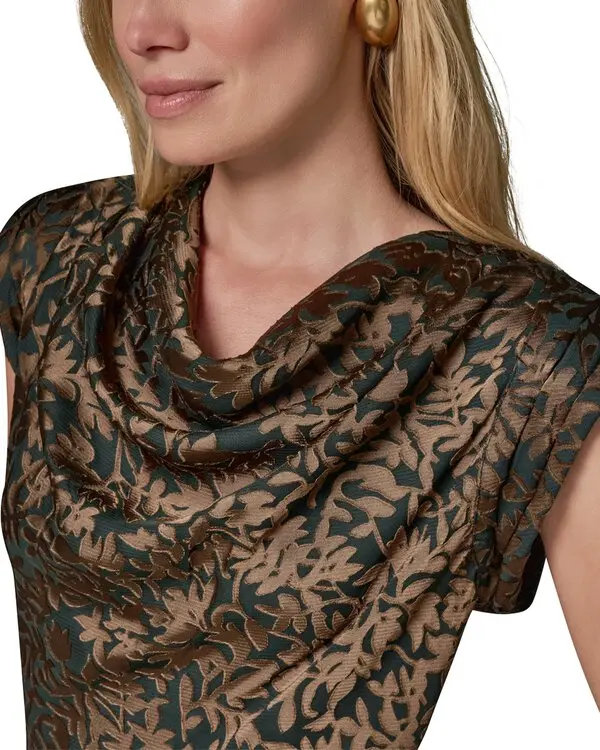 Donna Karan New York Cowl Neck Burnout Dress