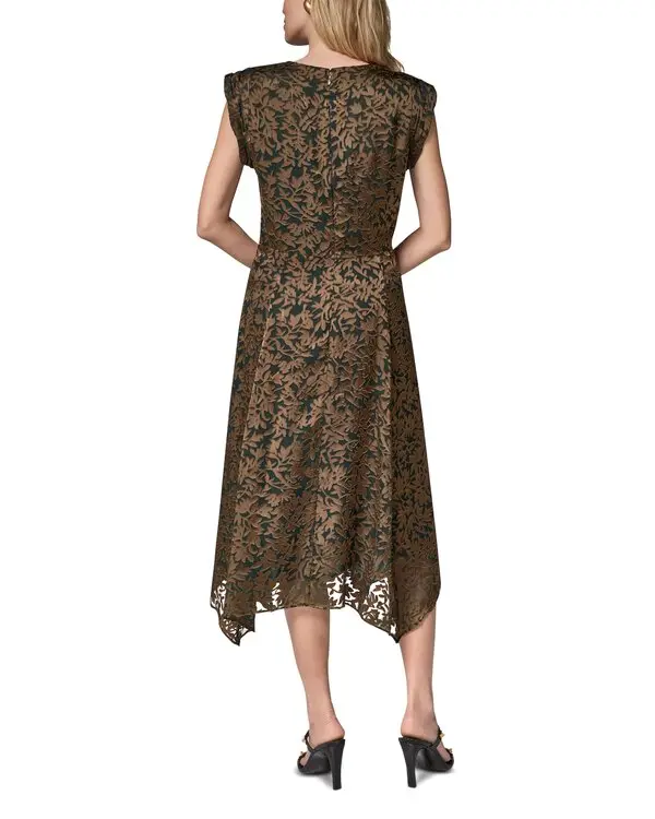 Donna Karan New York Cowl Neck Burnout Dress