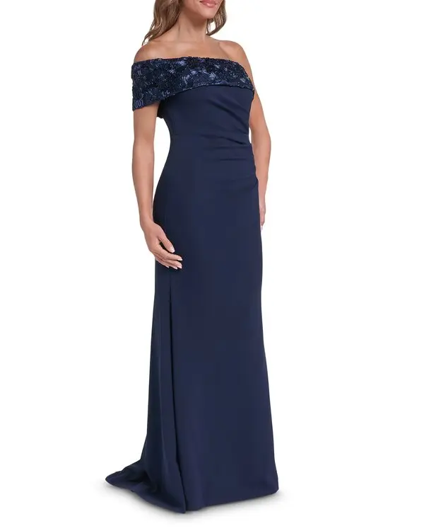 Eliza J One Shoulder Side Pleat Gown