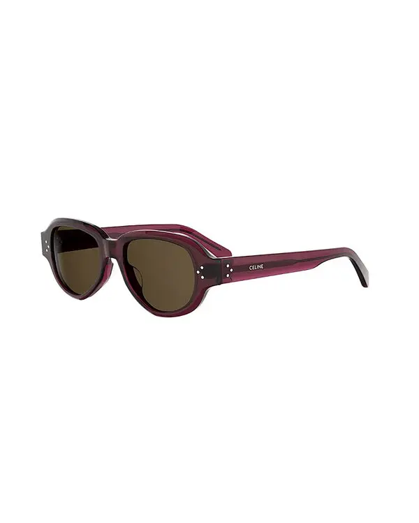 Celine 52mm Round Frame Sunglasses - Shiny Red